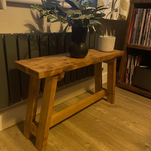 Rustic Reclaimed Wooden Bench/hall Bench/trestle Bench/farmhouse Bench ...