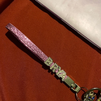 Rhinestone Slide Charm Wristlet/keychain/cheer Bag Tags - Etsy