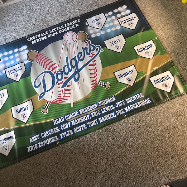 Custom Little League Team Vinyl Banner: Baseball, Softball - Etsy