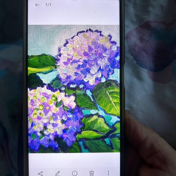 Original Acrylic Painting of Hyacinth Flowers, Hand Painted, Framed ...