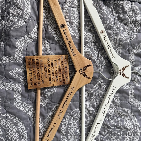Personalized Air Force Retirement Hangers: Veteran Made Gift (two Pack ...
