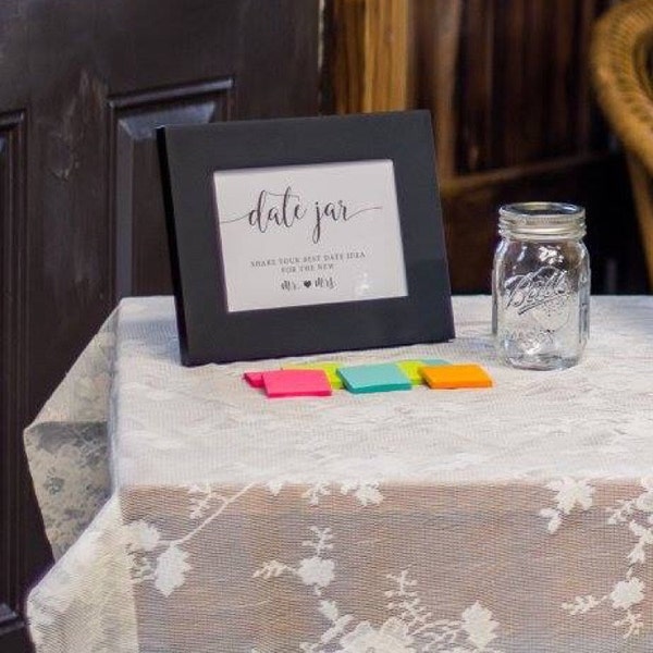 Date Jar Sign, Date Night Sign, Date Night Ideas, Wedding Date Sign ...