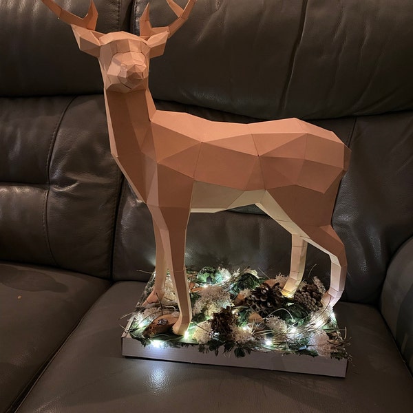 Papercraft Deer PDF for Printer, SVG Template for Cricut Projects, 3D ...
