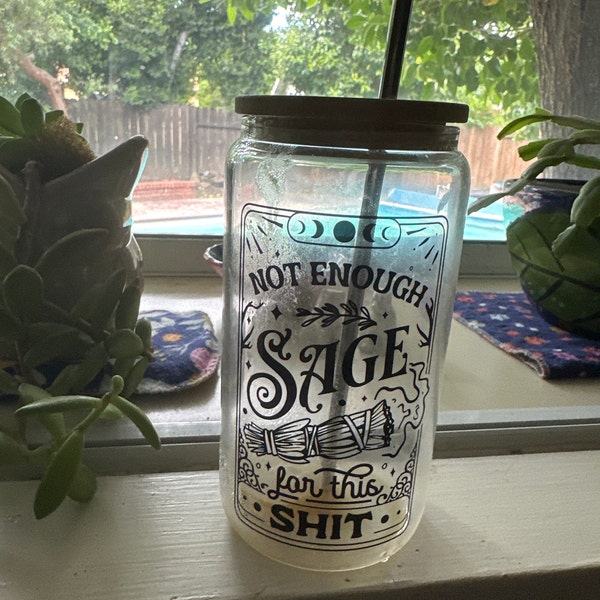 Funny Spiritual Glass Cup Sage Chakra Gift Sarcastic Gift Celestial ...