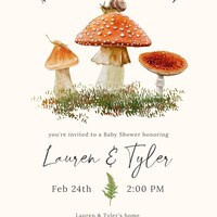 Mushroom Diaper Raffle Insert Card Template, Mushroom Forest Baby ...