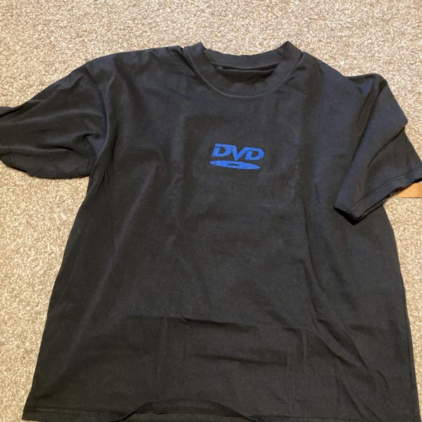 DVD Shirt, DVD Logo T-shirt, 90's Shirt, Vintage Shirt, Embroidered ...