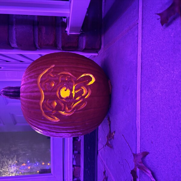 Triceratops Fossil Silhouette Printable Pumpkin Carving Pattern ...