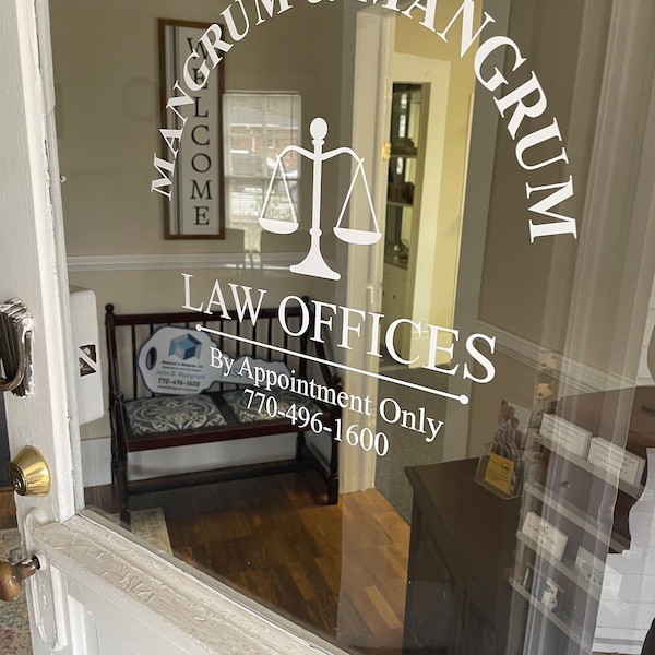 Your Custom Law Office Decal / Create Your Own Vinyl Sign / Your ...