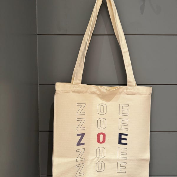 Personalized Name Tote Bag Custom Name Tote Bag Custom Tote Shopper ...
