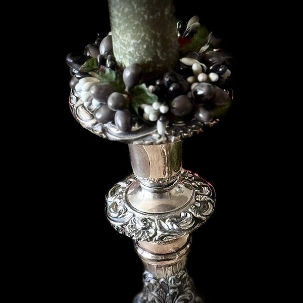 1 Inch Pip Berry Candle Rings set of 4, Ivory Taper Candle Ring ...