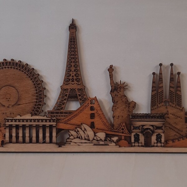 Multilayer World Landmarks Laser Cut File 3D Layered World Monuments ...