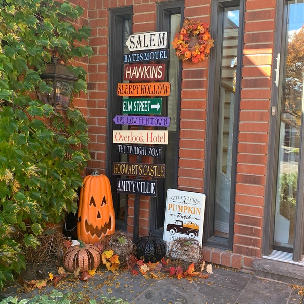 Halloween Directional Sign Halloween Porch Sign Cedar Wood Lawn ...