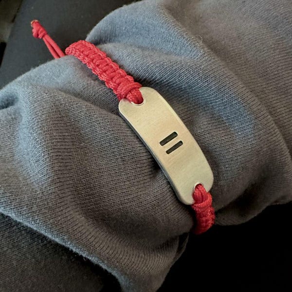 Pause | Hand Stamped | Adjustable Nylon Cord Bracelet | Lightweight ...