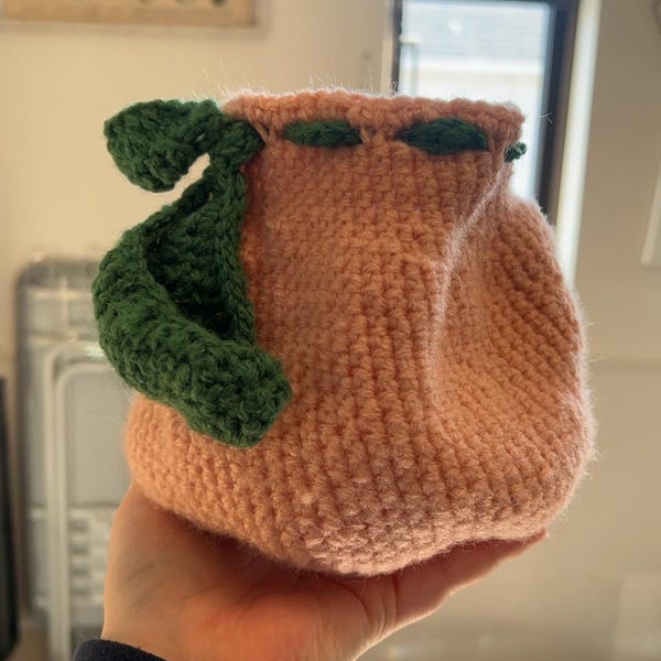 Orange Pouch Crochet Pattern Bag Mini Drawstring Fruit Bag Crochet ...