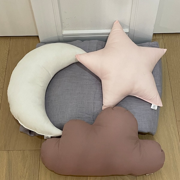 Moon Pillow, Cloud Pillow, Star Pillow, Custom Color Celestial Nursery ...