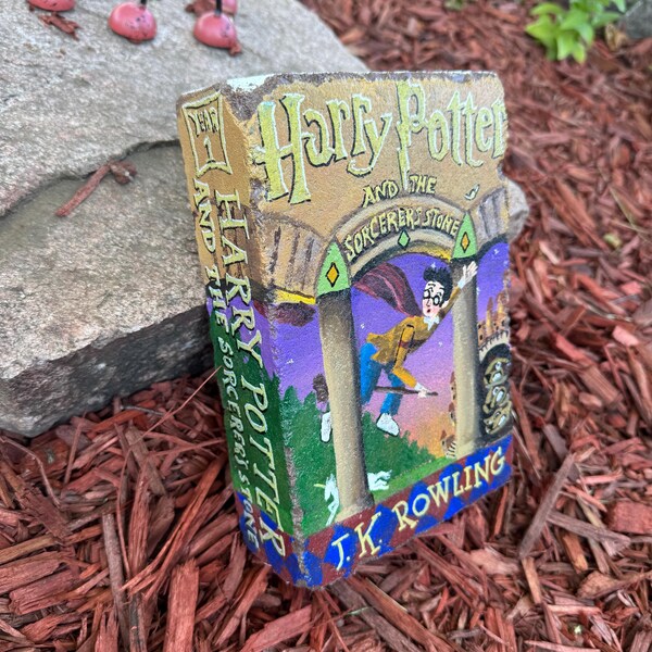 1 Garden Brick Book Cover Painted to Look Like Your Favorite Books for ...