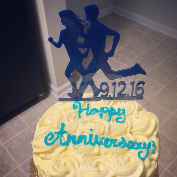 Couple Running, Wedding Cake Topper, Male and Female, Runner's Cake ...