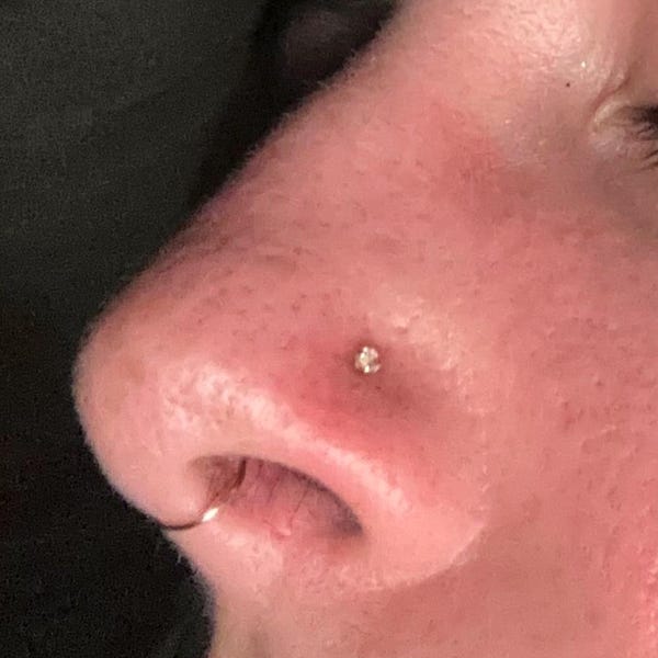 14K Solid Gold 2mm Clear CZ Nose Studs/nose Ring/nose Jewelry/nose ...