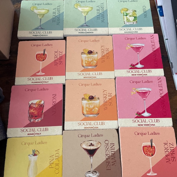 Custom Stone Coasters Set, Personalized Coaster With Text, Personalized ...