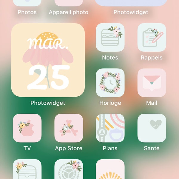 Lavender App Icons Aesthetic Ios App Elements iPhone Flowers App Icon ...