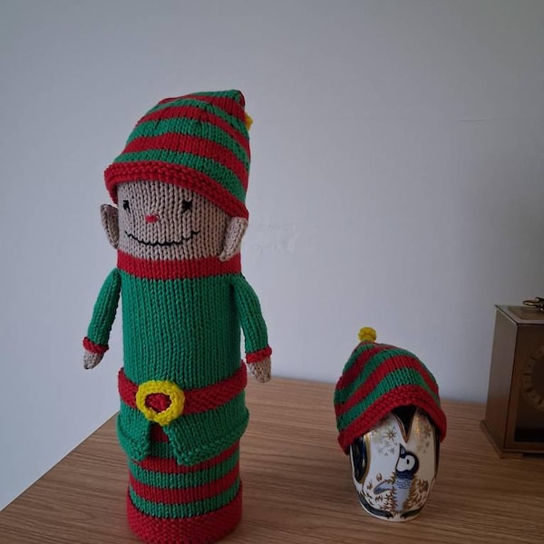 KNITTING PATTERN - Christmas Elf Pringles Crisps Holder 26 Cms - Etsy