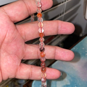 Natural Fire Quartz Beads Gemstone Round Loose Beads Red Quartz 4mm 6mm ...