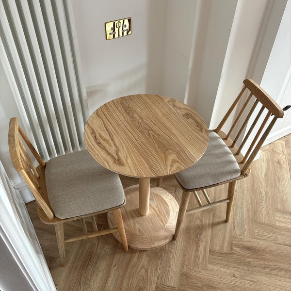 Handmade Ash Wood Pedestal Table: Tapered Edge Design - Etsy