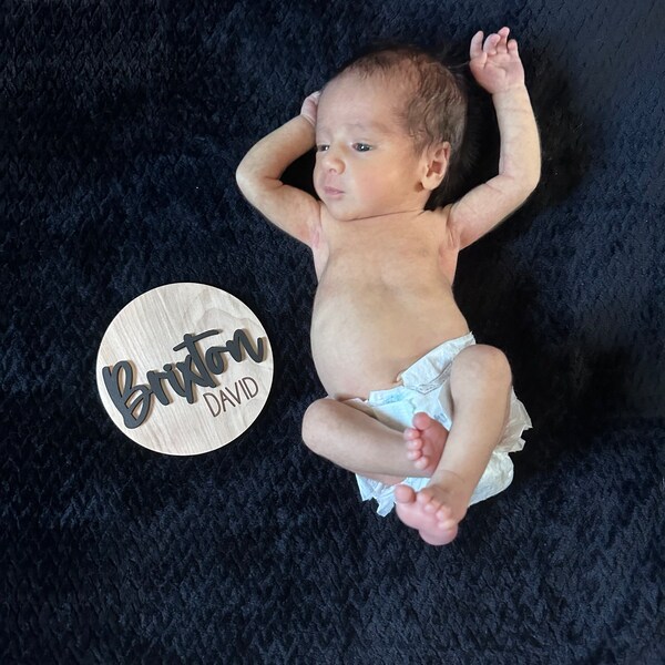 Wooden Birth Announcement Sign Baby Announcement Sign Hospital ...