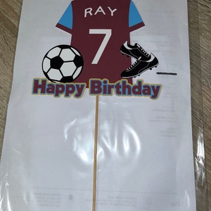 Personalised Man Utd Style Cake Topper. Manchester United Cake ...