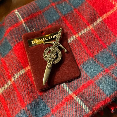 Hamilton Clan Crest Kilt Pin Gaelic Themes Kilt Pin Through - Etsy
