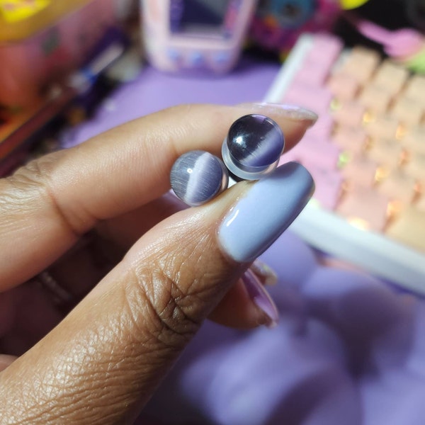 SF Purple Cat Eye Plugs 6g, 4g, 2g (6mm), 0g, 00g (10mm), 7/16" (11mm ...