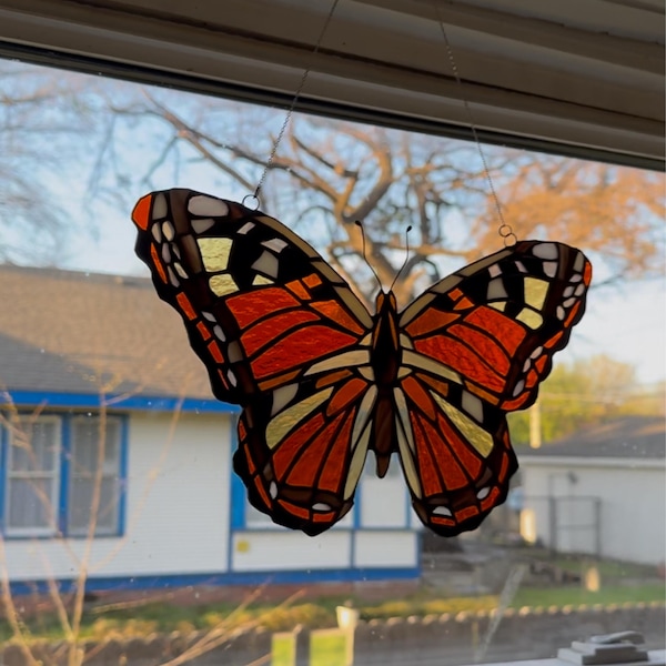 Flying Butterfly Stained Glass, Nevertheless Window Suncatcher ...
