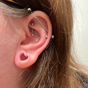 Golden Star Light Dangle Gauges Tiny Small Gold Stars Steel Ear Plugs Gauges Tunnels Dangles ...