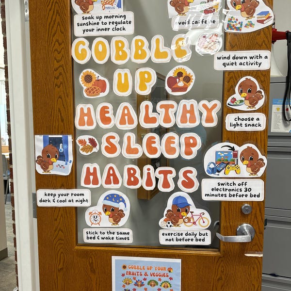 Healthy Sleep Habits Bulletin Board Kit: Fall School Nurse Decor (PDF ...