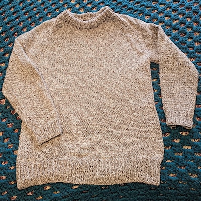 Easy Knit Round Neck Rib Textured Sweater Raglan Sleeve Man Woman 30 42 ...