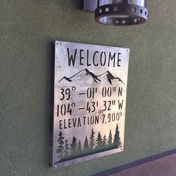 Mountain Coordinates & Elevation Sign - Custom Coordinates Sign ...