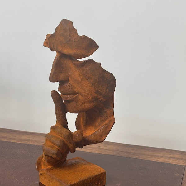 Sculpture "silence" | Cast-iron Face | Bust of Man | Garden Sculpture ...