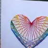 STRING HEART CARD / Purple, Mint, & Pink Heart on White - Etsy