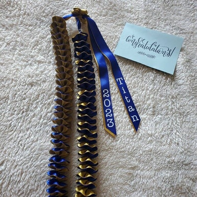 Custom Graduation Lei, Celebration Lei, Ribbon Lei, College Graduation ...