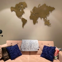 3D Metal World Map, Metal Wall Map, Housewarming Gift, 3D UV Printed ...