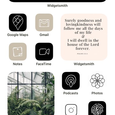 Minimalist Icon Theme Pack for iPhone IOS 14-15 App Covers Black, White ...