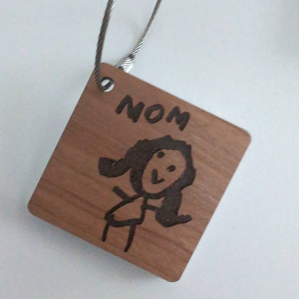 Custom Kids Drawing Keychain | Key Ring | Children Art - Etsy