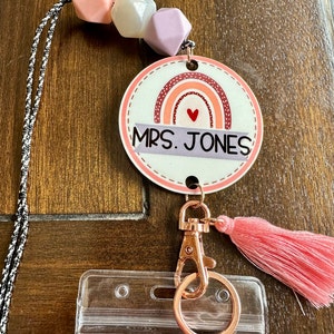 Teacher Lanyard, Teacher Gift, Custom Badge Lanyard, Personalized ...
