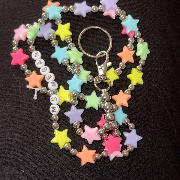 Custom Beaded Lanyard- Star Lanyard\teachers/customizable - for Him Her ...