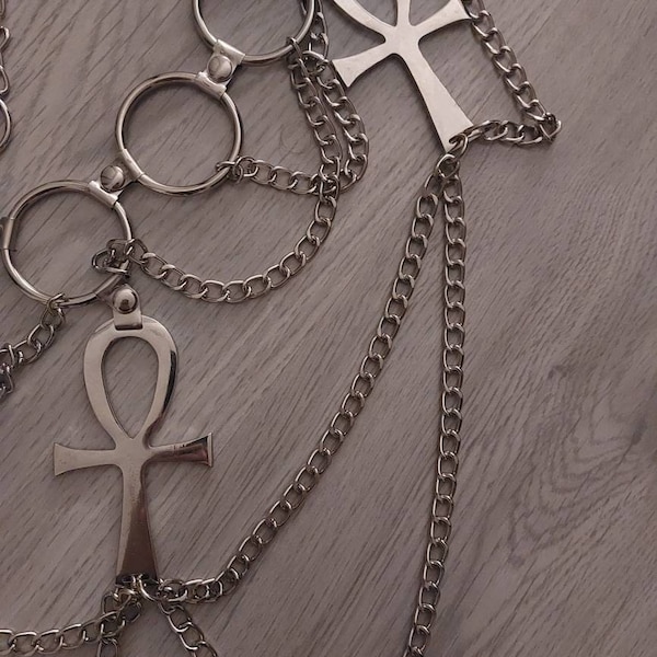 Chain Belt ( Cross,ankh Cross,pentagram,sigil) - Etsy