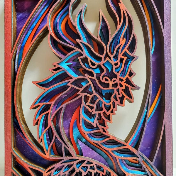 Dragon Multilayer SVG/ Dragon Cut File/ 3D Layer/ Plywood Cutting ...