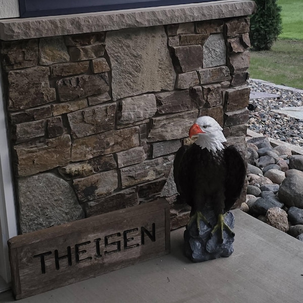24" Solid Concrete Life-size American Bald Eagle Statue Eagle Statue ...