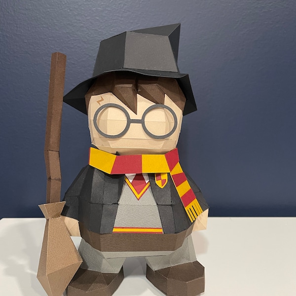 DIY Little Wizard PDF Template, 3D Papercraft Doll, Digital Party ...
