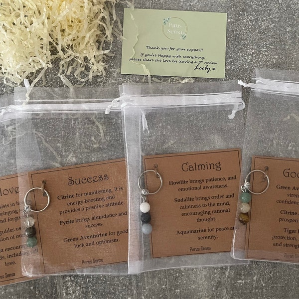 Healing Gemstone Keyring. Keychain. Crystal Keyring. for Courage / New ...