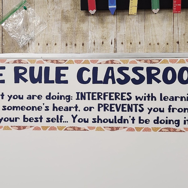 One Rule Classroom Wall Decal, Back to School Wall Decor, Be Your Best ...